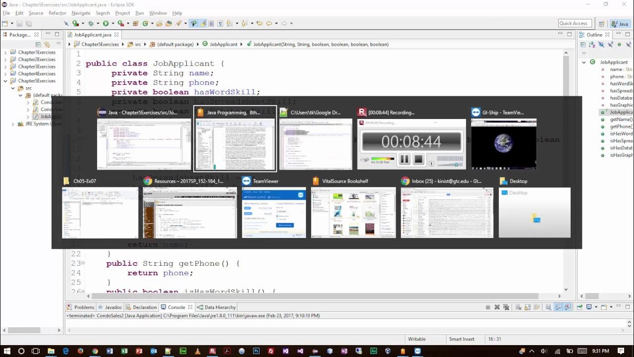 Java Programming 1 - Chapter 5 Exercise 7 - Spring 2017 - YouTube
