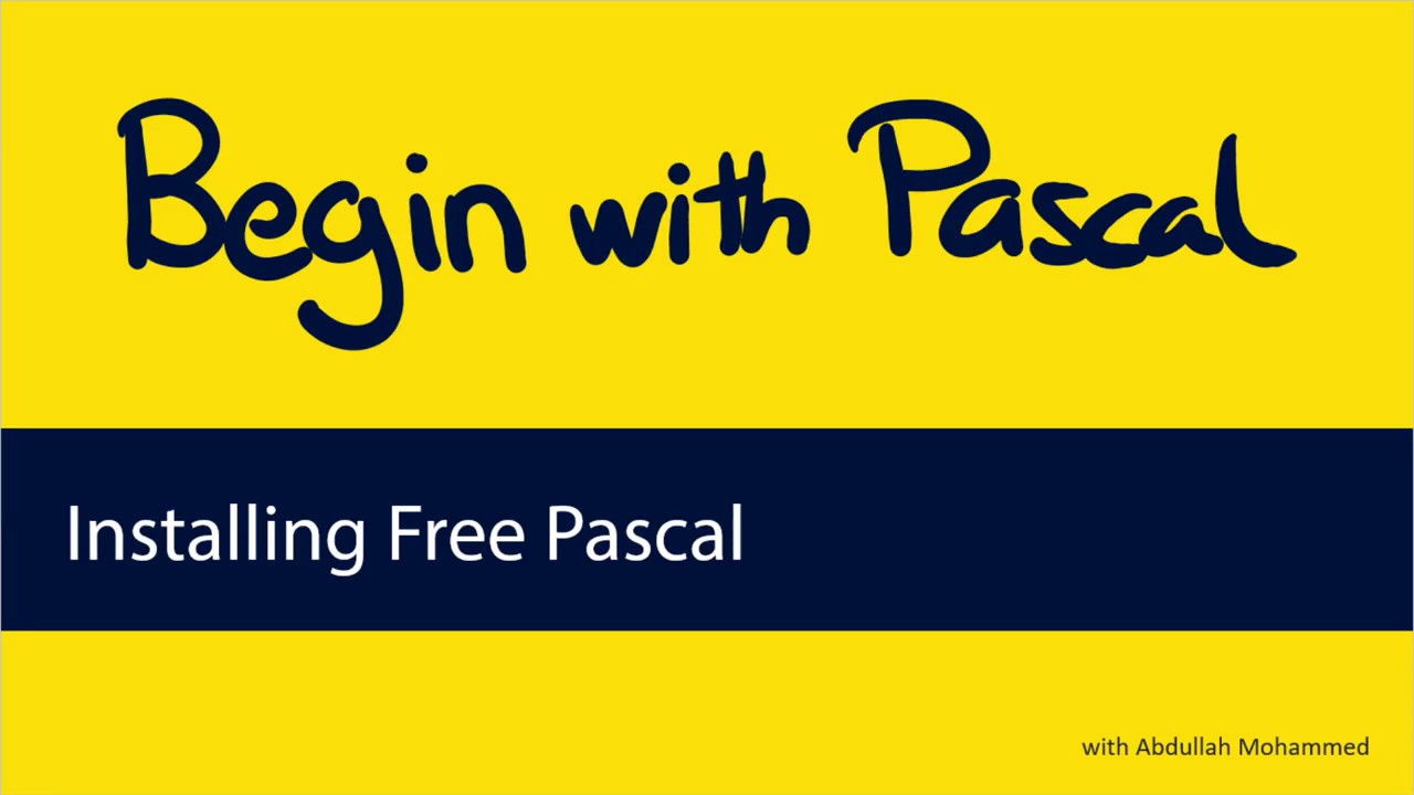 00 Installing Free Pascal - YouTube