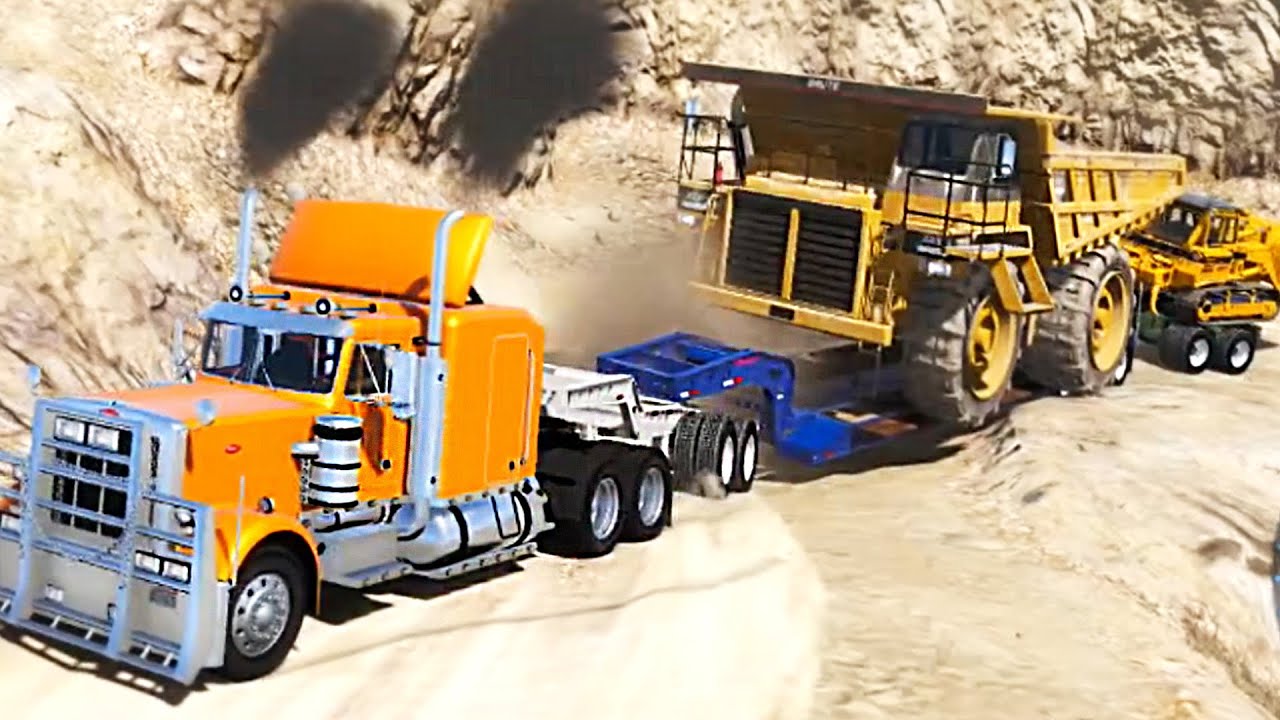 Peterbilt 379 Hauling a HUGE Dump Truck w/ Wheel & Shifter GTA 5 Mods ...