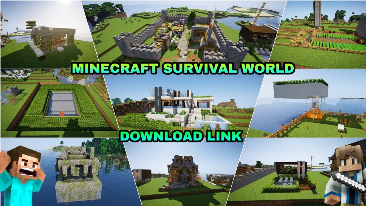 BEST SURVIVAL WORLD TOUR AND DOWNLOAD LINK || MINECRAFT SURVIVAL WORLD ...