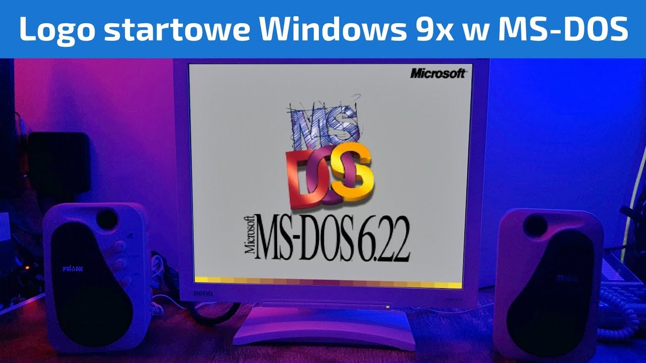 Logo startowe Windows 9x w MS-DOS! - YouTube