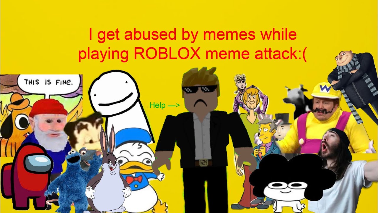 I get beaten up by a bunch of memes and it really hurt | Roblox Meme ...
