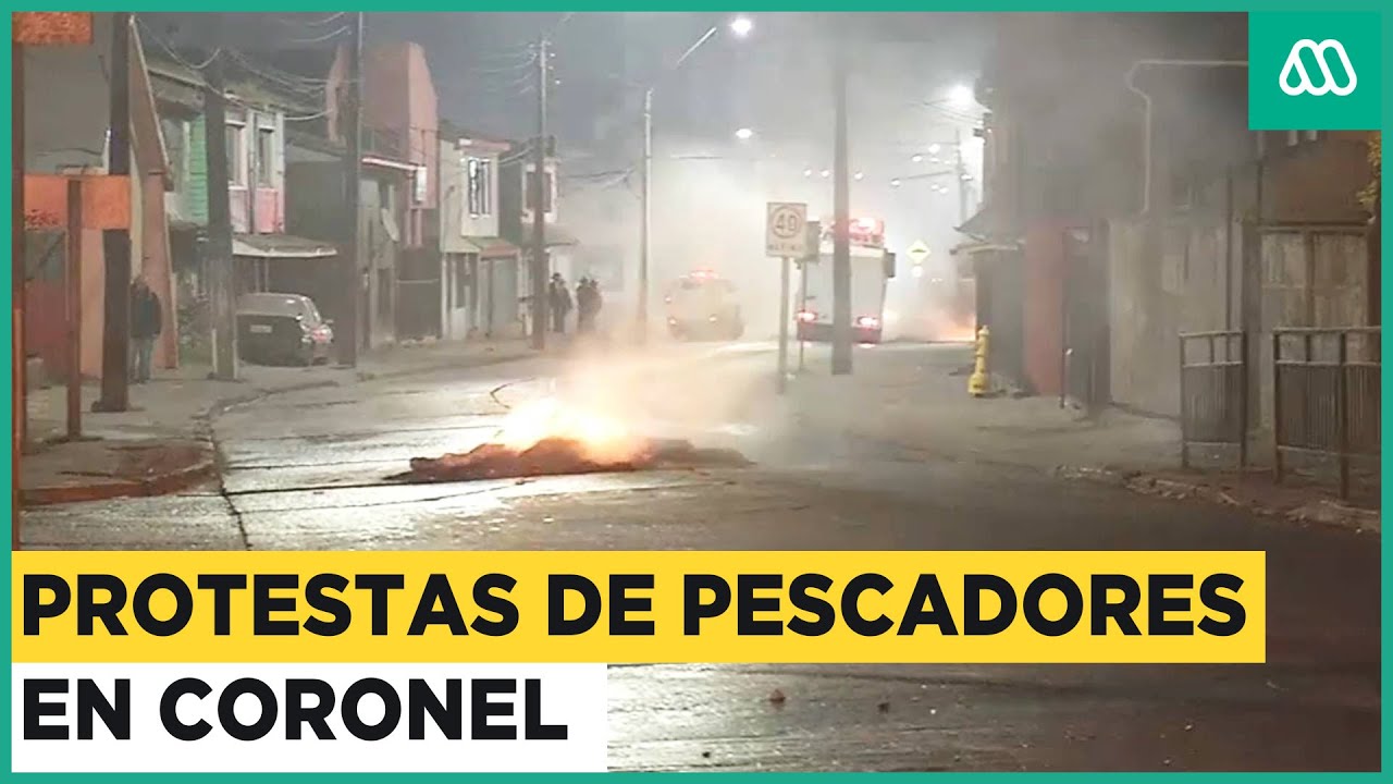 Protestas de pescadores en Coronel: Ocasiona cortes de transito y línea ...