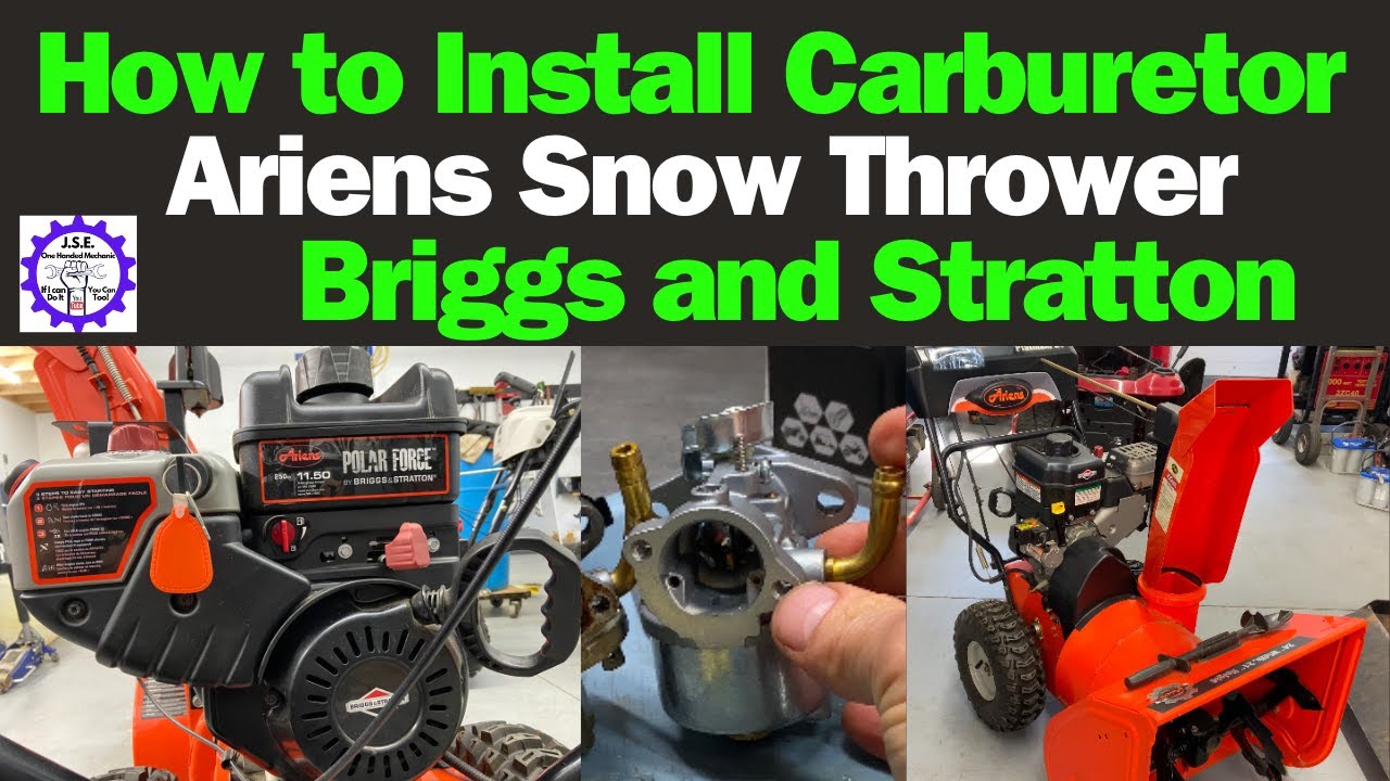 How to Replace Carburetor Ariens Snow Thrower with Briggs and Stratton Engine - YouTube