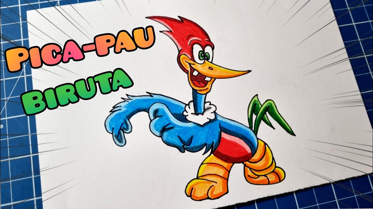 Jeito fácil de desenhar o Pica-pau Biruta [ speed drawing ] - YouTube