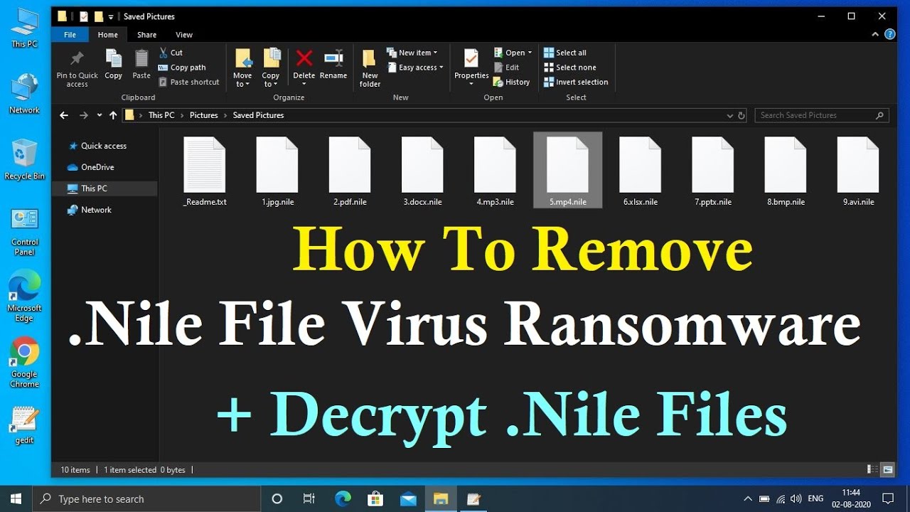 Nile File Virus [.Nile Ransomware] Removal (+Decrypt .Nile Files) - YouTube