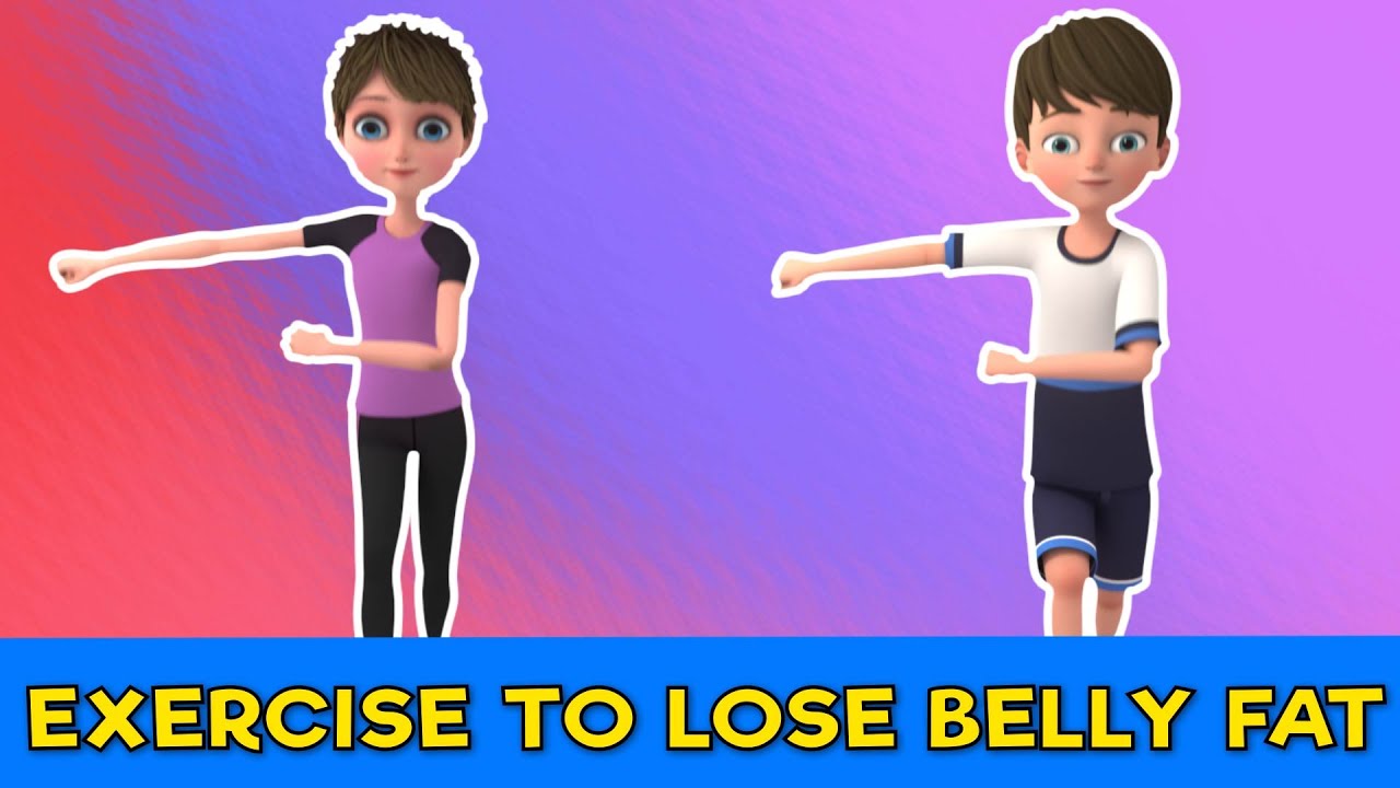 SIMPLE EXERCISES TO LOSE BELLY FAT | Kids Exercise - YouTube