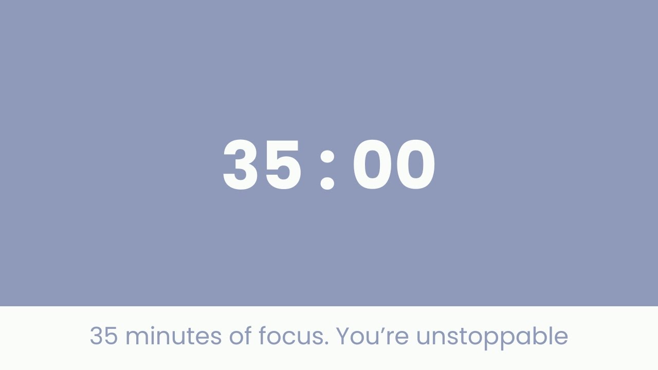 35-Minute Timer – Mute the World & Focus - YouTube