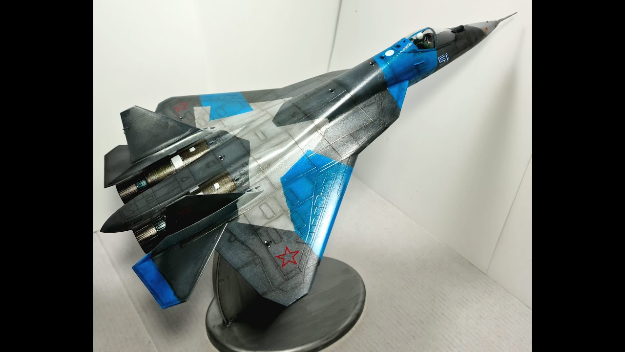 Zvezda Su-50 (T-50), 1/72, Fifth - generation fighter #howtopaint # ...
