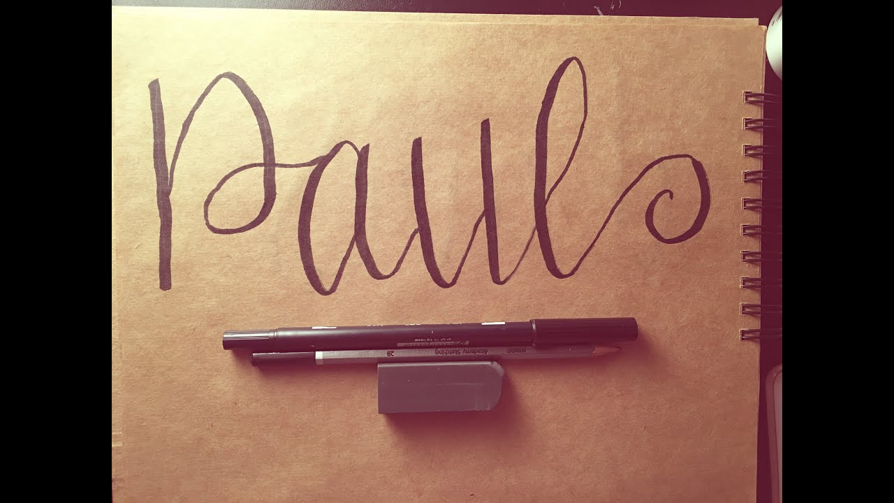 Brush lettering - Paul // NDA - YouTube