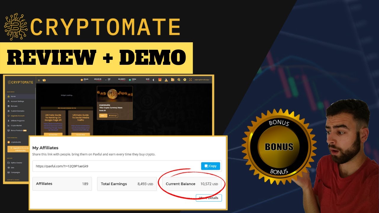 Cryptomate Review ₿GET AFFILIATE COMMISSIONS FROM TOP CRYPTO EXCHANGES₿ +CRYPTOMATE BONUSES ...