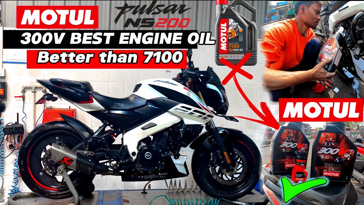 Best Engine Oil For Ns200 bs6 ⚡️| MOTUL 300v Engine Oil 🔥🔥 | Engine ...