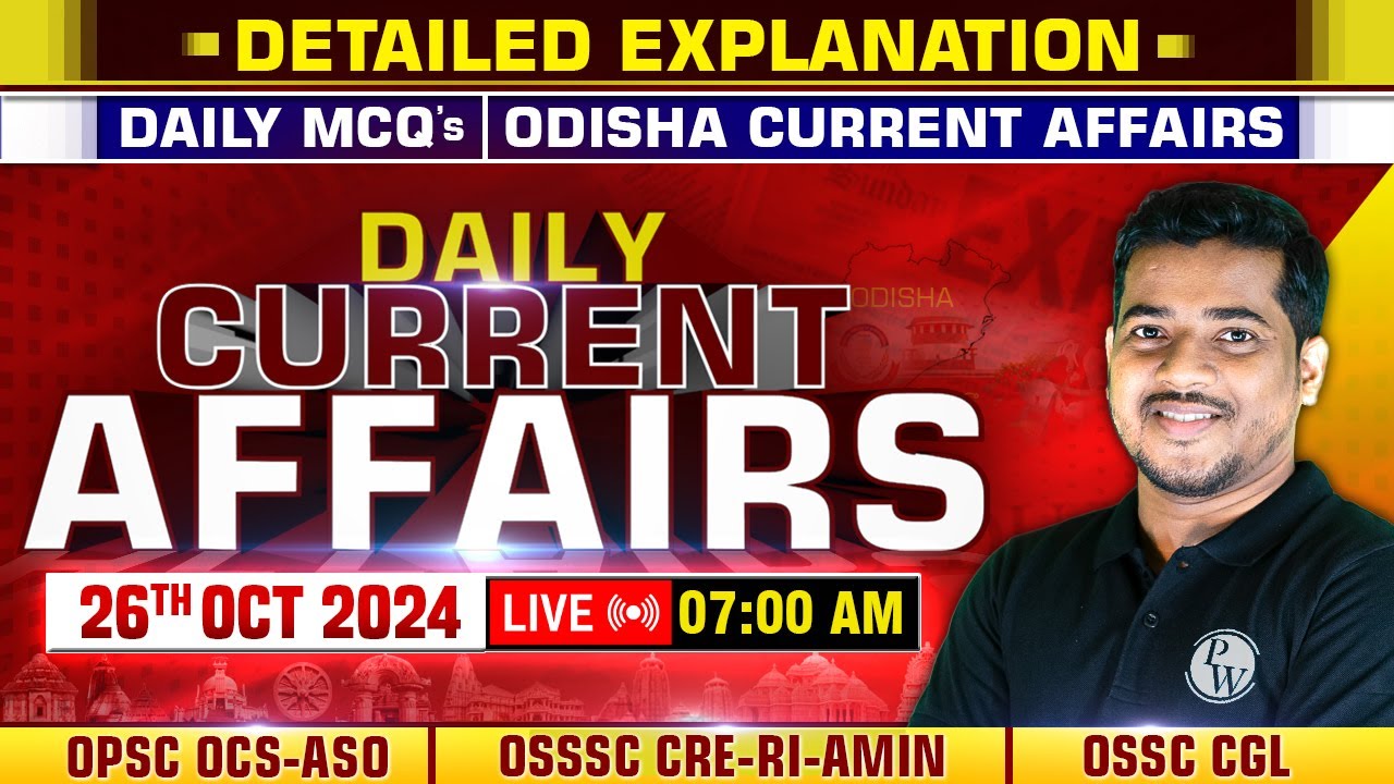 26th Oct Current Affairs 2024 | Current Affairs Today For OPSC OCS-ASO ...