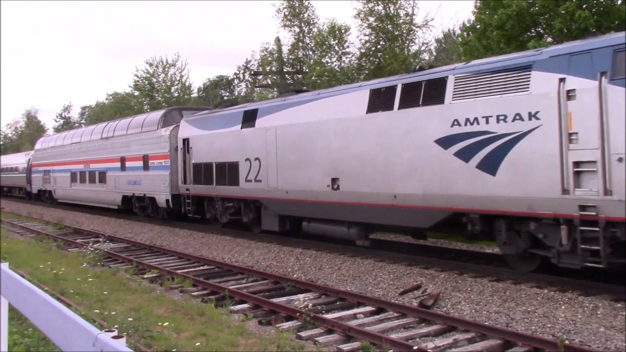 Amtrak Downeaster #681 with the ocean view dome car! - YouTube