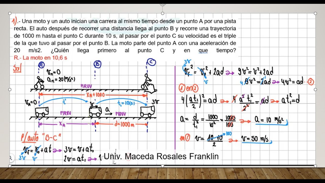 EJERCICIOS DE CINEMÁTICA. p1 (MRU y MRUV) - YouTube