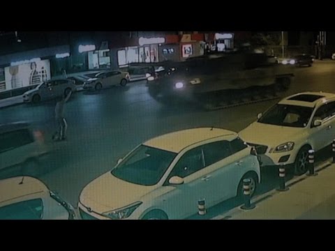 Tanks run over man during attempted coup in Turkey
