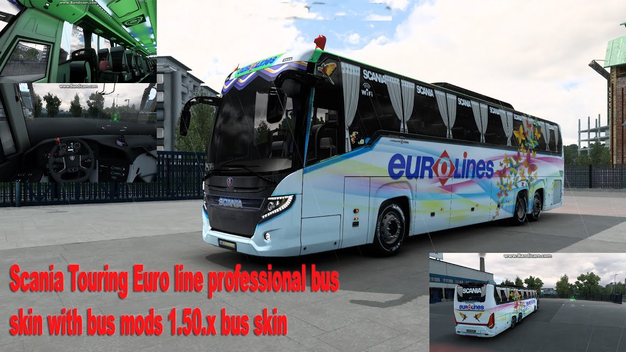 Scania Touring Euro line bus Skin professional with bus mods 1.50.x bus ...