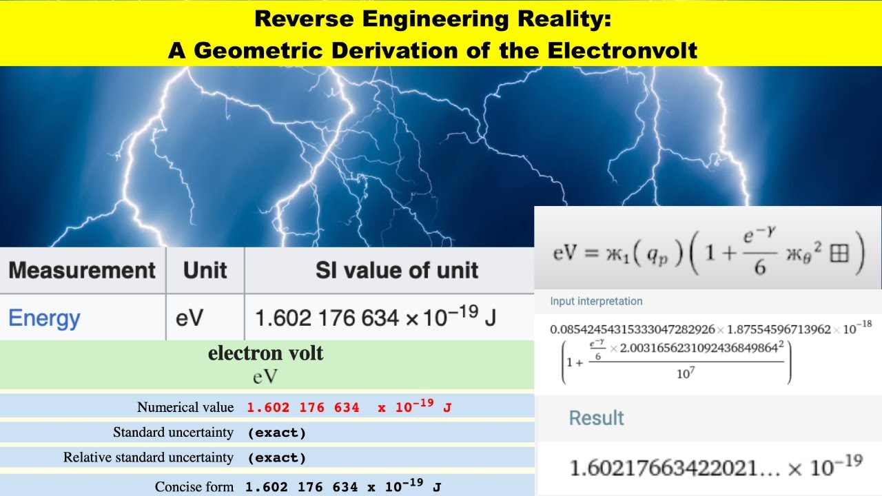 Reverse Engineering Reality: A Geometric Derivation of the Electronvolt - YouTube