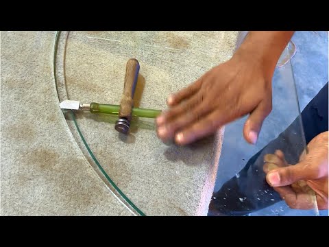 8mm glass cutting - YouTube