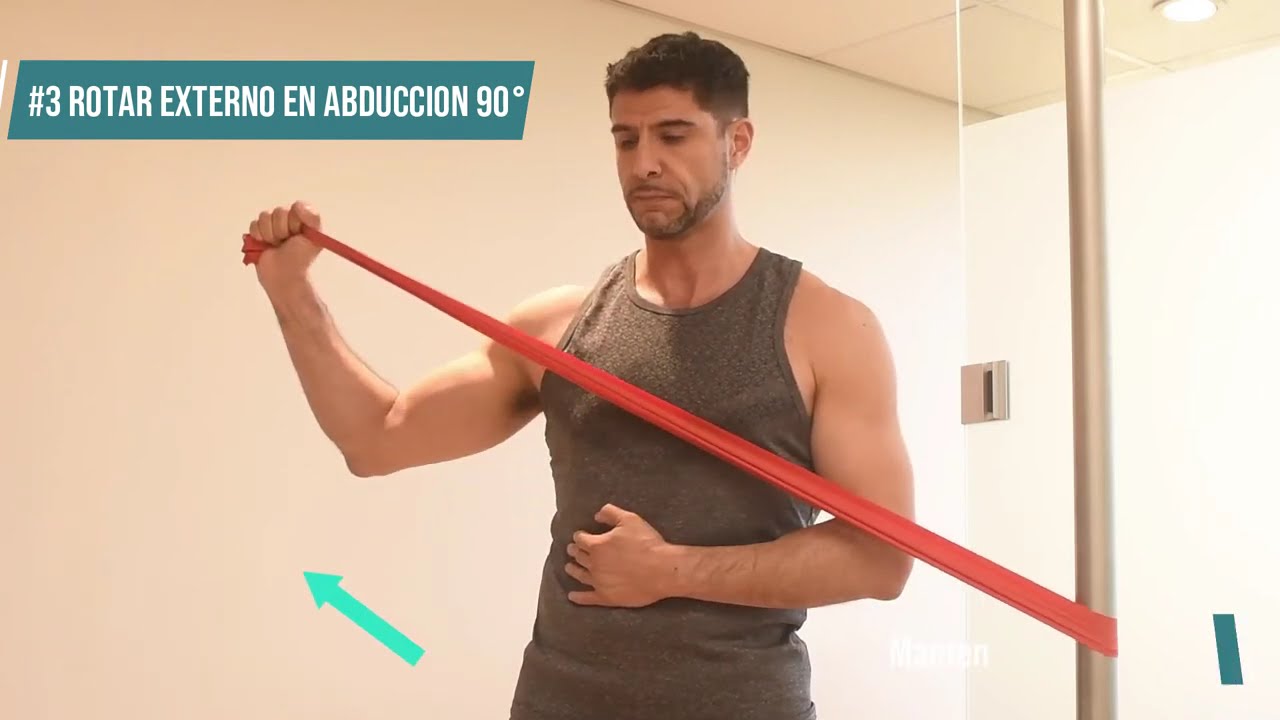 Hombro fortalecimiento: Rotación externa de pie - YouTube