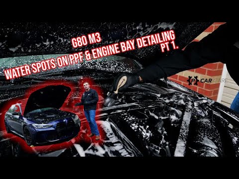 G80 M3 - Water Spots on PPF & Engine Bay Detailing Pt.1 - YouTube