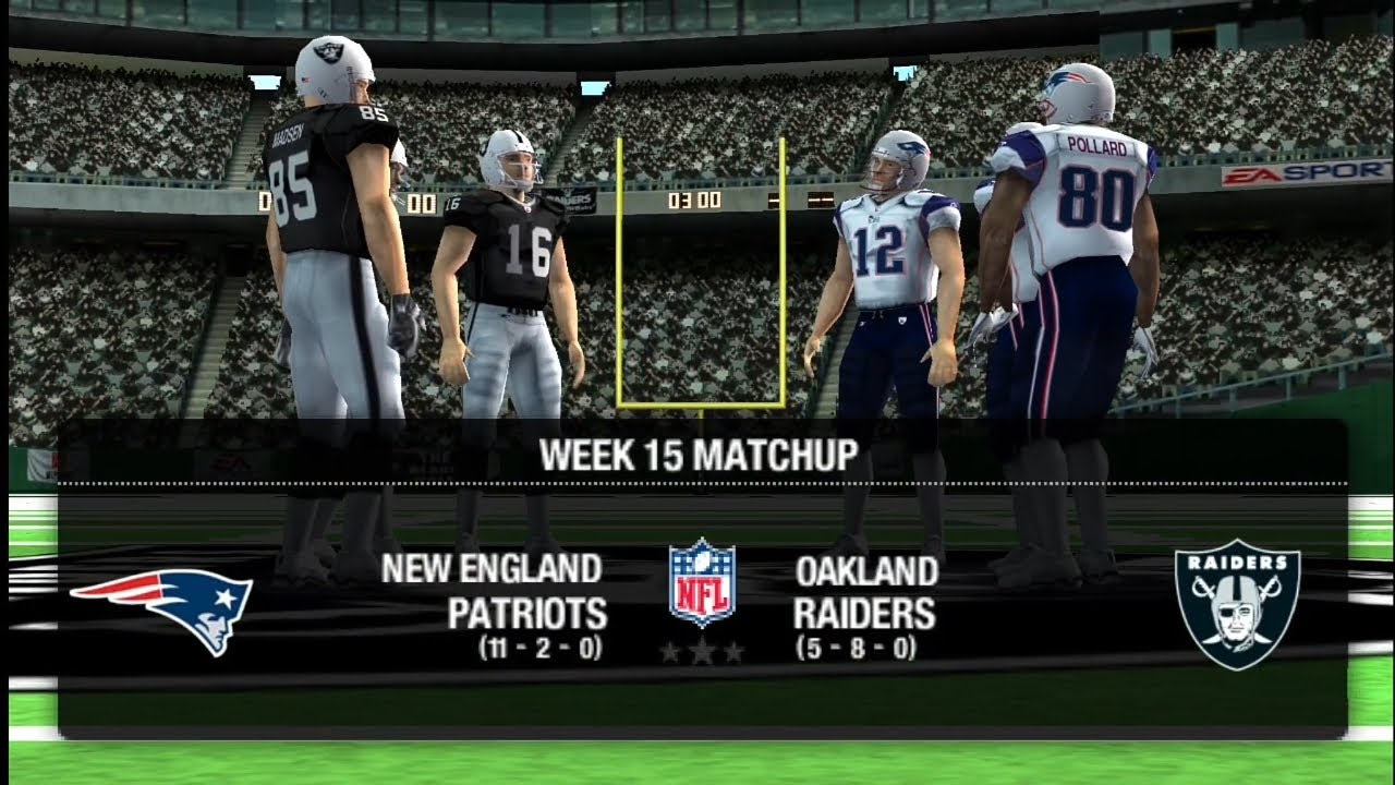 Madden 09 PSP [Patriots Franchise Mode] Week 15 Vs. Raiders - YouTube