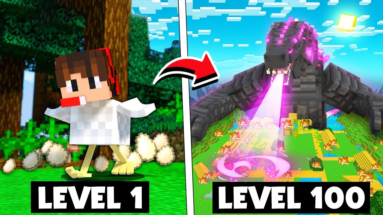 Evolving From A CHICKEN to GODZILLA in Minecraft.... - YouTube