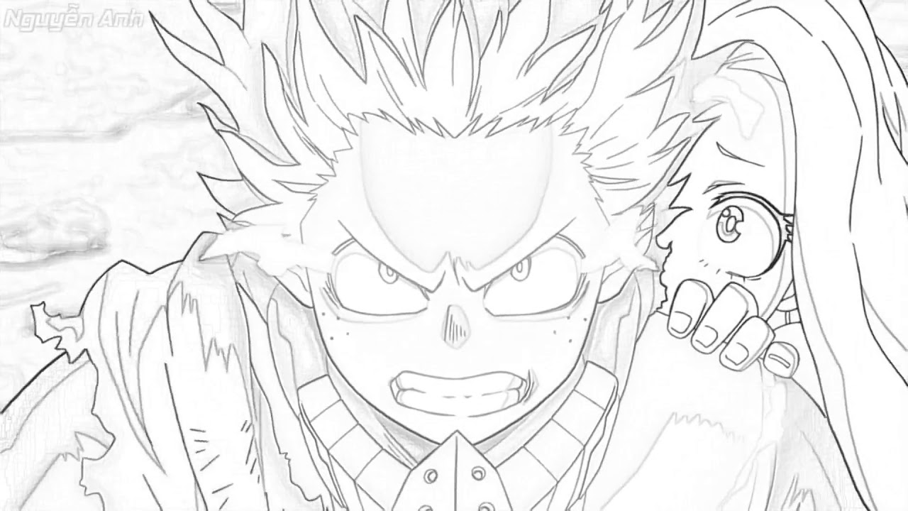 My Hero Academia Deku vs Overhaul No Color Version - YouTube