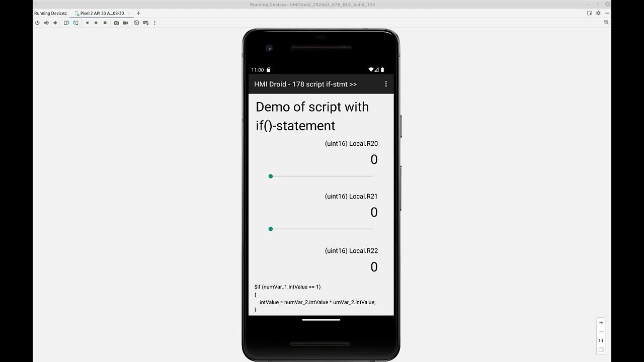 Demo of script with if()-statement in HMI Droid 1.7.8.133 - YouTube