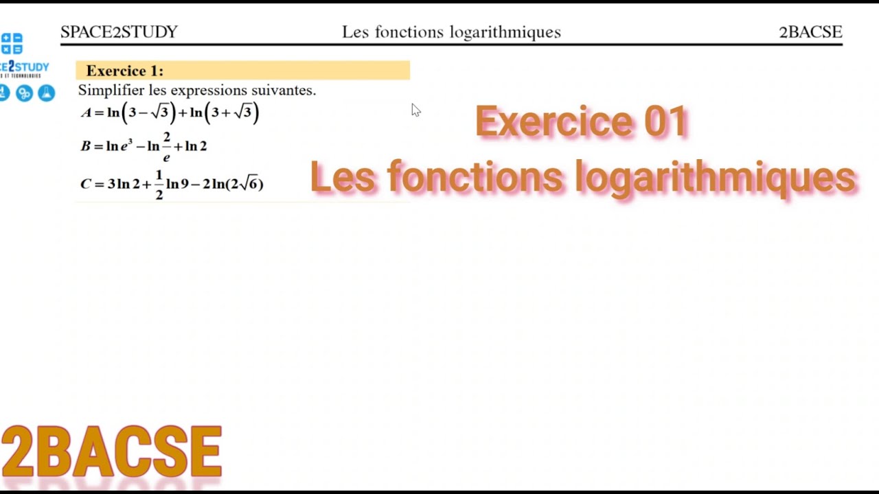 Exercice 1 - Propriétés de la fonction ln(x) - Les fonctions ...