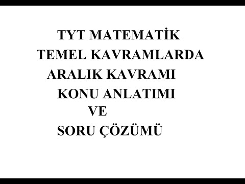 Tyt Matematik /Temel Kavramlar/Aralık Kavramı
