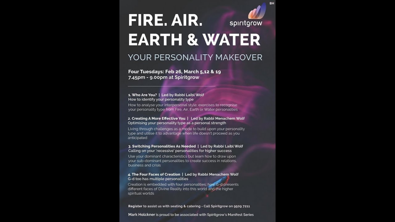 FIRE, AIR, EARTH & WATER (Session 1): How to identify your personality ...