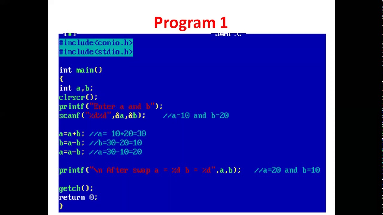 Swap Two Numbers Without Using Third Variable Youtube