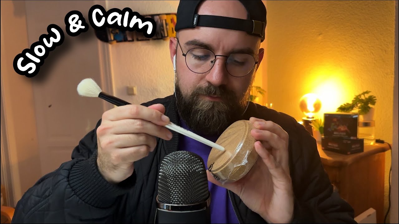 ASMR | Slow & Calm Triggers. brushing, tapping, clicking sounds. GER ...
