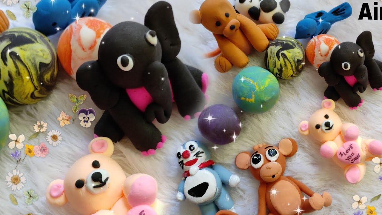 Animals Tutorial | Air Dry clay||clay craft ideas|DIY miniature clay ...