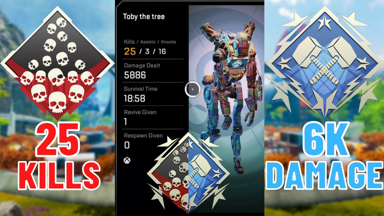 25 KILLS & 6K DAMAGE! (Apex Legends Season 8) - YouTube
