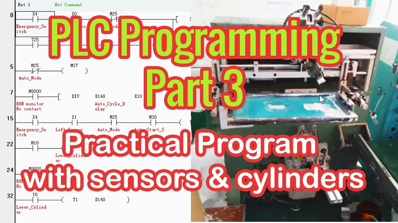 Inovance PLC Programming | Part 3 | Screen Printing Machine with ...