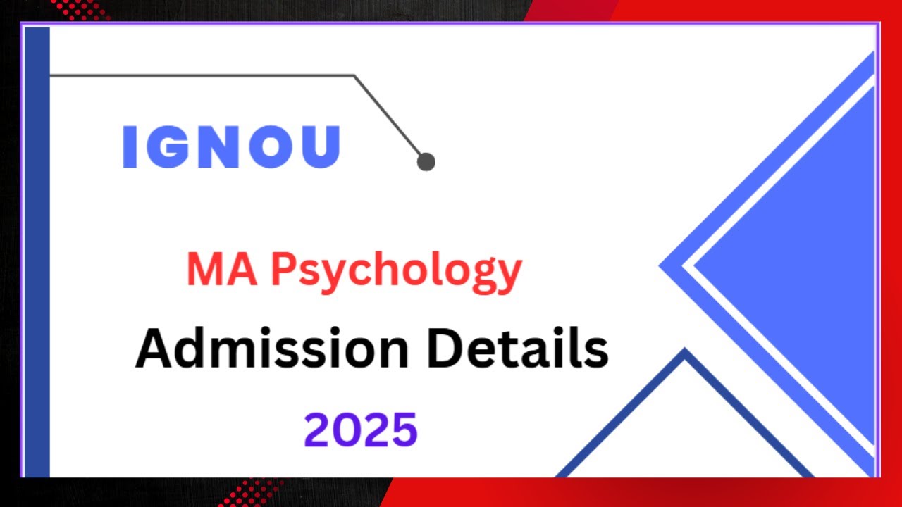 IGNOU MA Psychology admission 2025| IGNOU Admission 2025 - YouTube