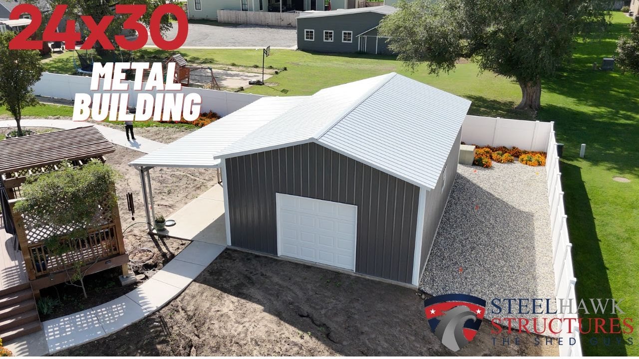 24x30 Metal Building w/ Lean-To Porch In Kansas | Full Tour | Steelhawk ...