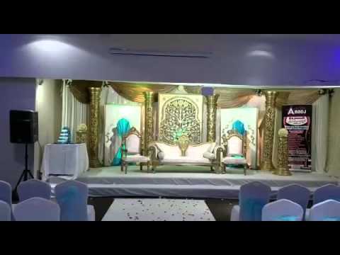 Wedding entrance Arooj Banqueting Hall Advert Shaadi suite Stage Setup ...