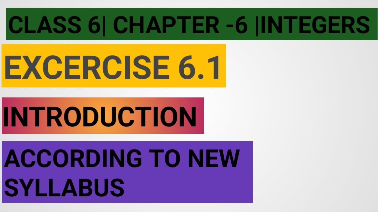 Integers" Chapter 6 - Introduction - Class 6th Maths by ARCHANA - YouTube