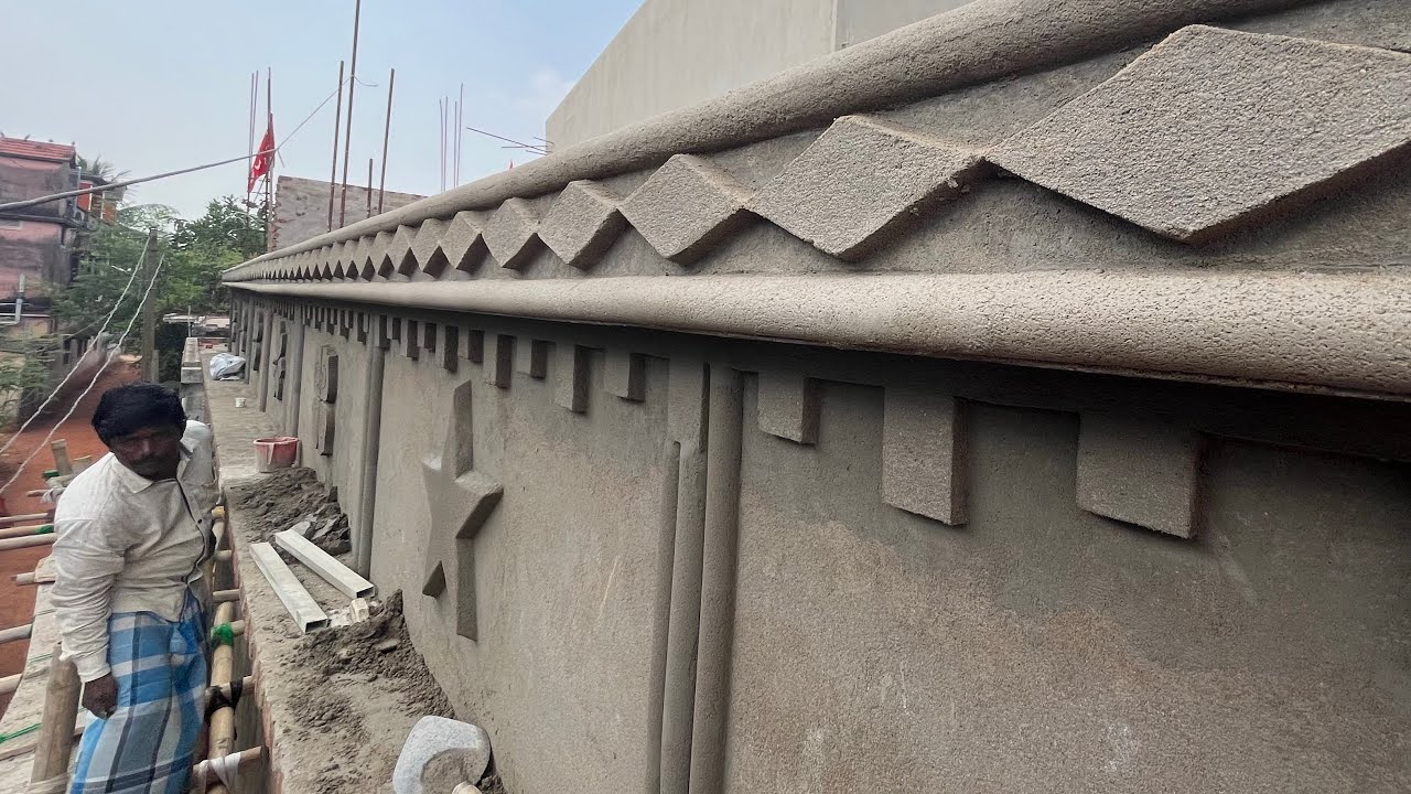 Star Parapet Design - Cement Sand And Round Pipe Design - YouTube