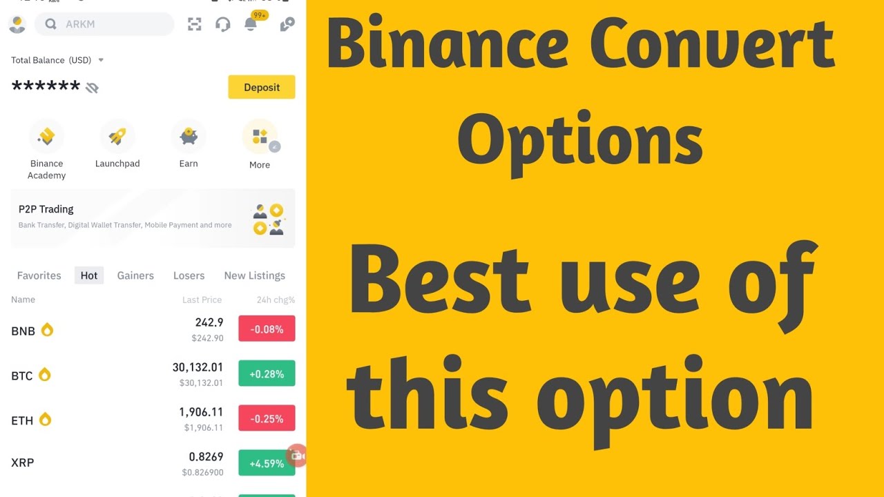 How to use Binance Convert Options |Helpful tips - YouTube