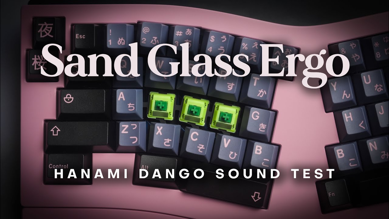 Sand Glass Ergo with Hanami Dango Switches Sound Test (Alu Plate) - YouTube