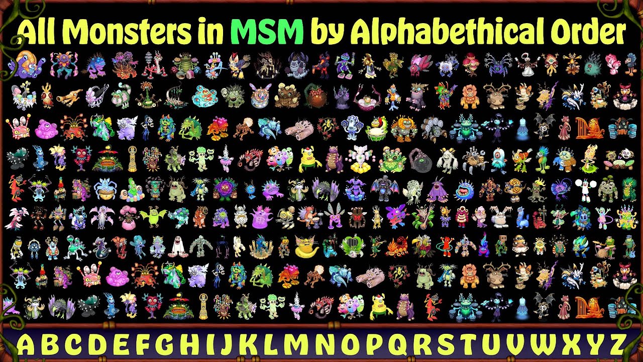 ALL MONSTERS in MSM by Alphabetical order | All Sounds & Animations ...