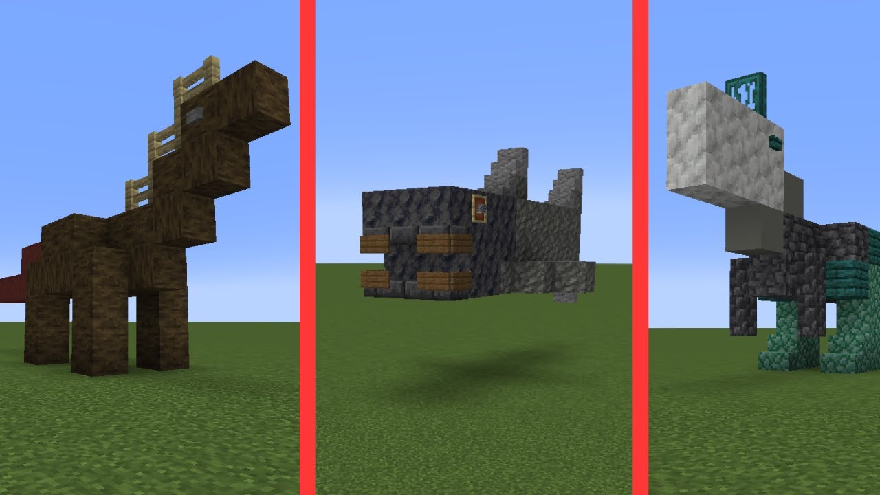 Minecraft: dinosaur tutorial/build hacks - YouTube