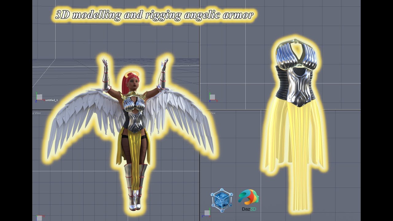 Cool 3D angelic armor design with rigging explanation - YouTube