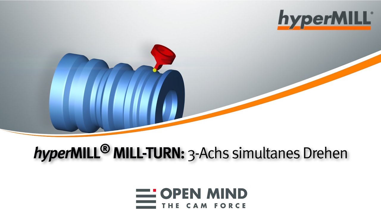 hyperMILL MILL-TURN: 3-Achs simultanes Drehen |CAM-Software| - YouTube