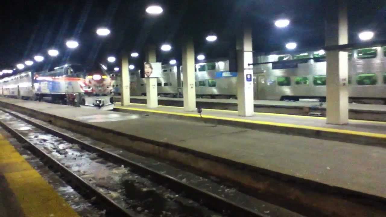 Double Decker Amtrak Train taking off from the Chicago Union Station ...
