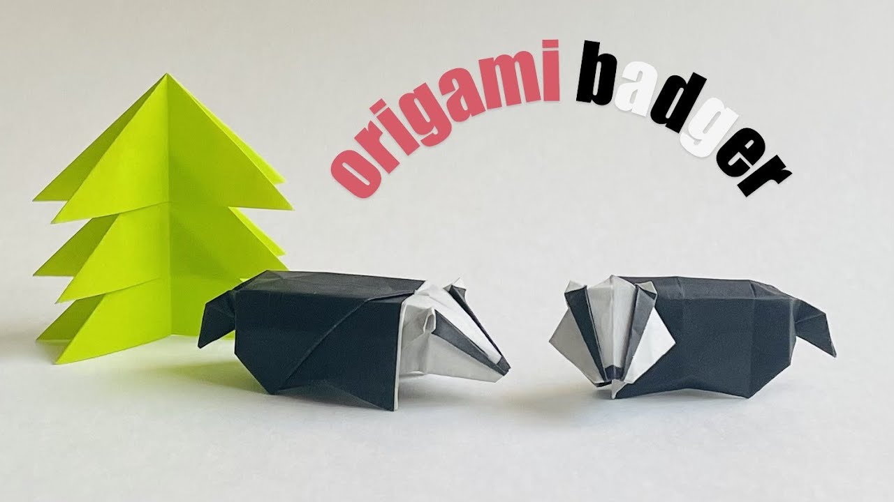 How to make origami badger, step by step tutorial - YouTube